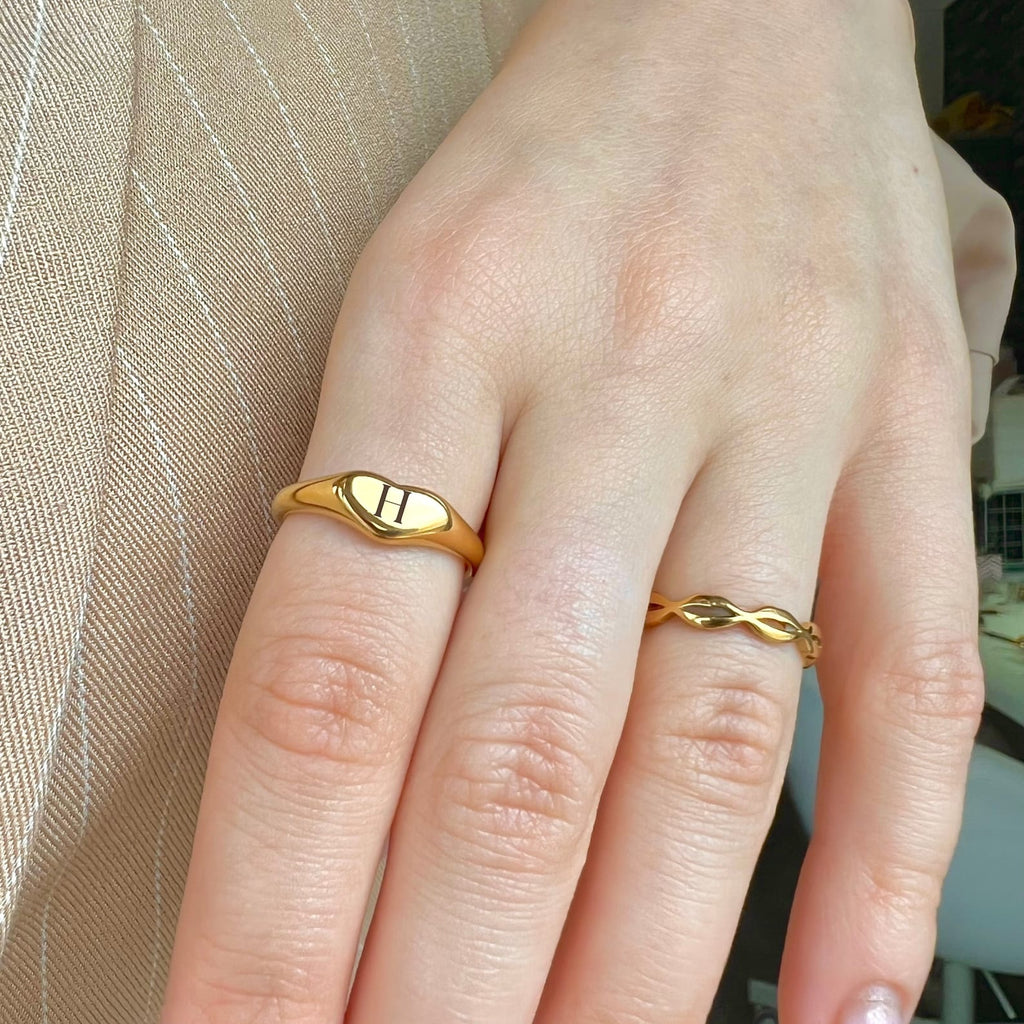 Initial Signet Ring by Artsy Store